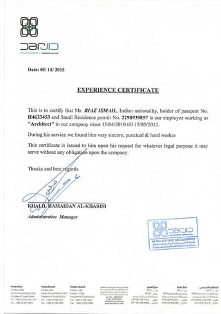 Dar Experience Certificate | PDF