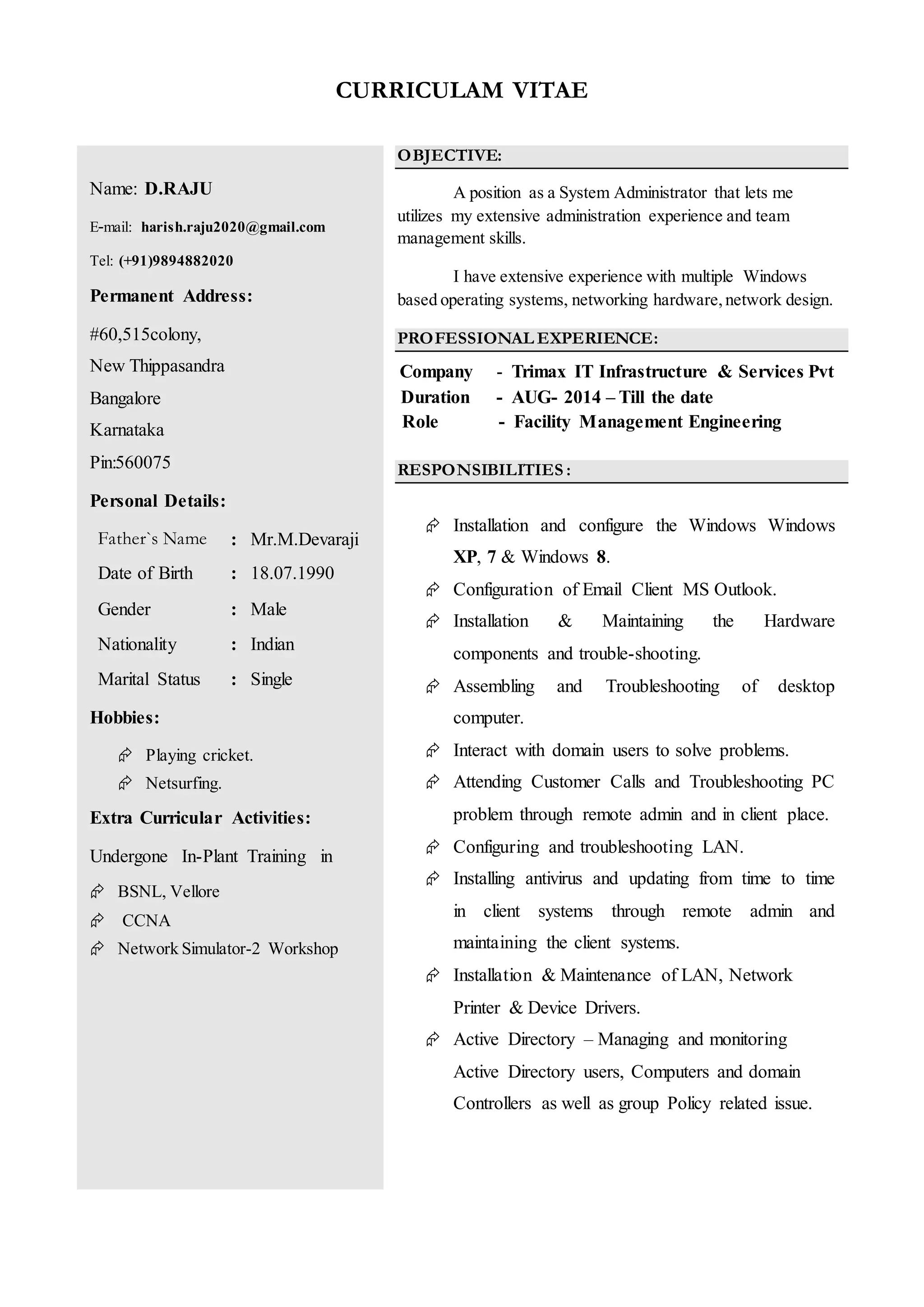 CURRICULAM VITAE | PDF