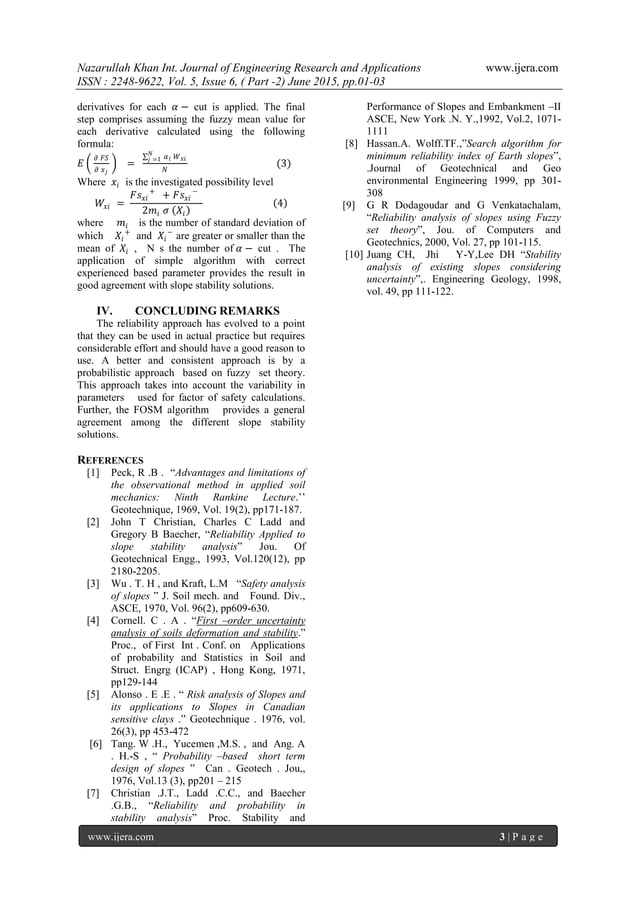 Reliability and Fuzzy Logic Concepts as Applied to Slope Stability Analysis – A Review | PDF
