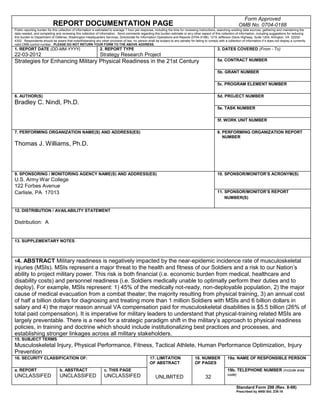 optimizing military physical readiness | PDF