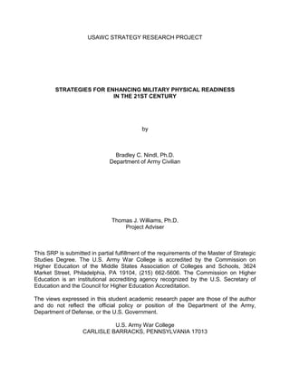 optimizing military physical readiness | PDF