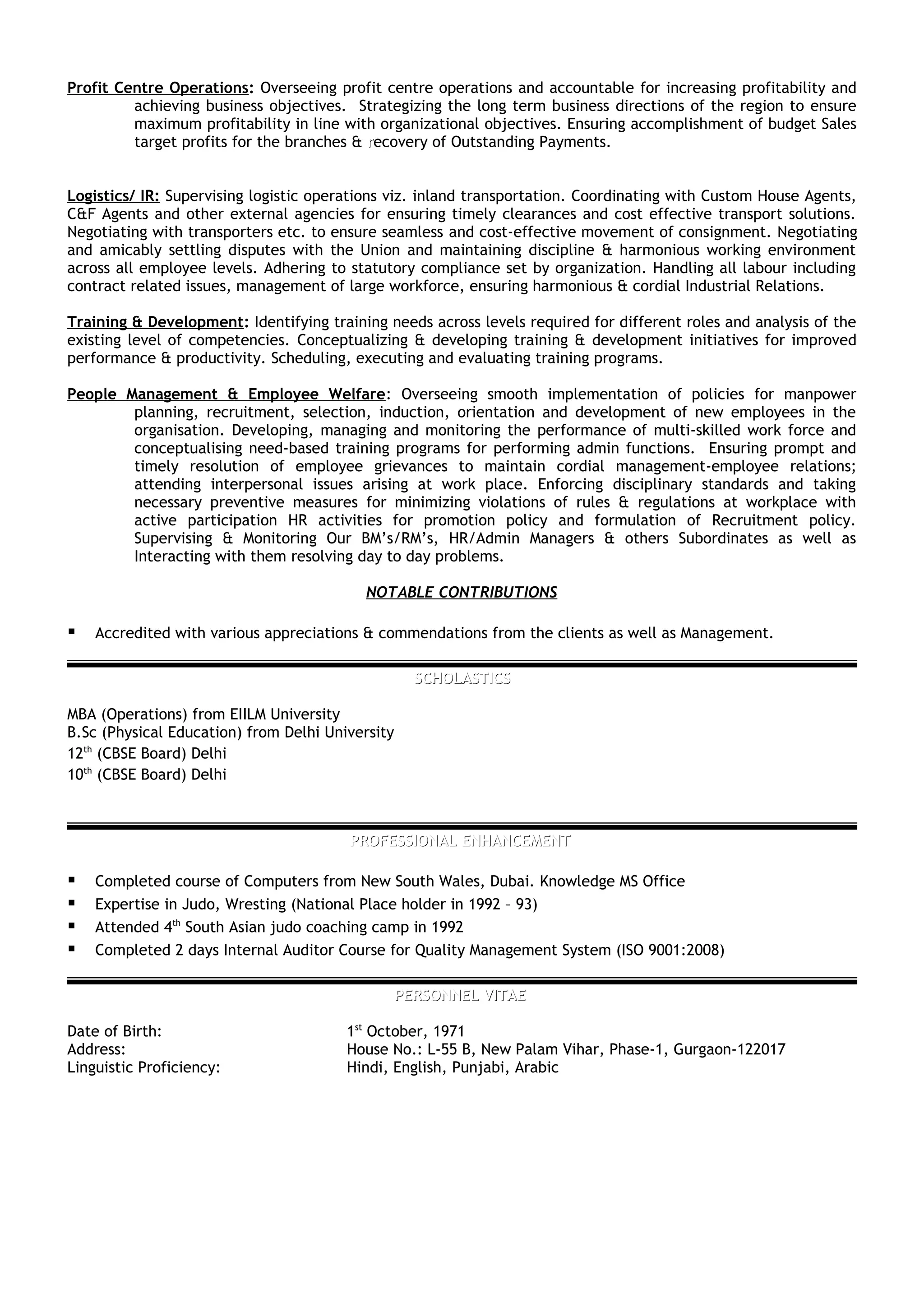 Resume Of Devendra Kumar | DOC