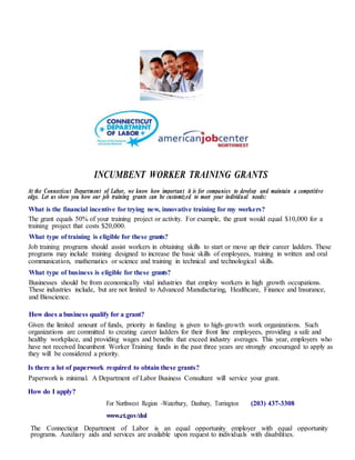 INCUMBENT WORKER TRAINING GRANTS | PDF