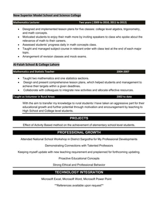 Sadia CV | PDF