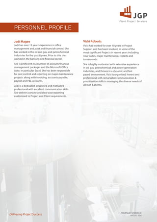 JGP Company Profile August 2016 | PDF