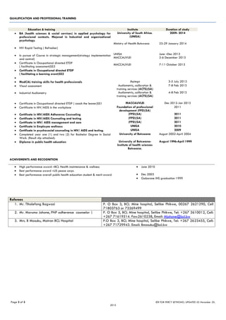 Percy Sethono CV Reviewed | PDF