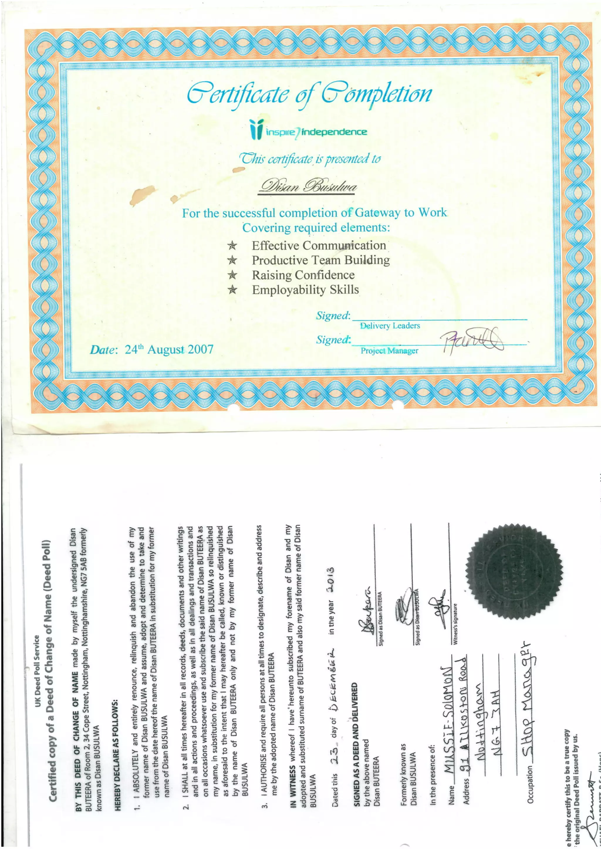 Work skills Qualifications | PDF
