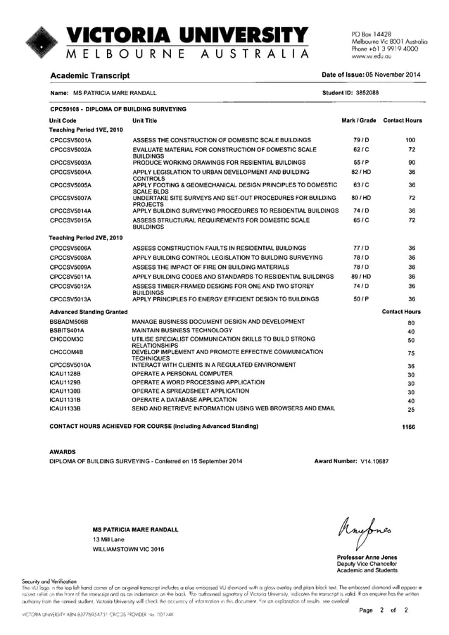 Academic Transcript | PDF