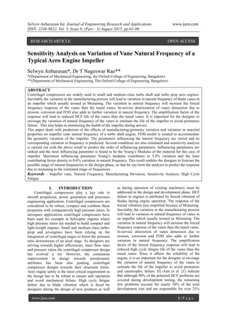 Sensitivity Analysis on Variation of Vane Natural Frequency of a ...