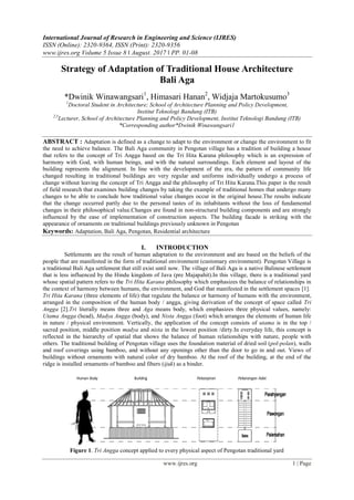 Strategy of Adaptation of Traditional House Architecture Bali Aga | PDF ...