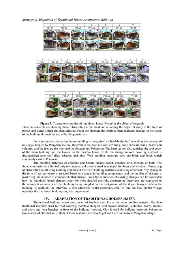 Strategy of Adaptation of Traditional House Architecture Bali Aga | PDF