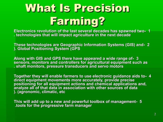 What Is Precision Farming | PPT | Agriculture | Industries