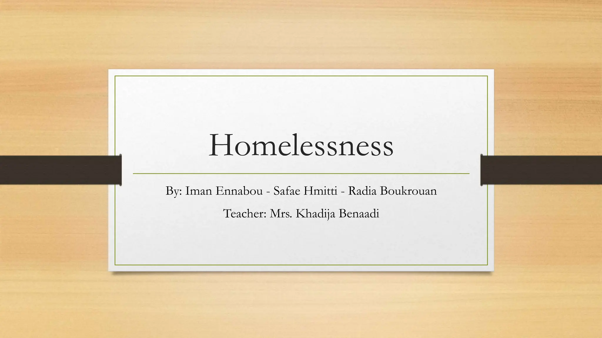 homelessness presentation (power point). | PPTX