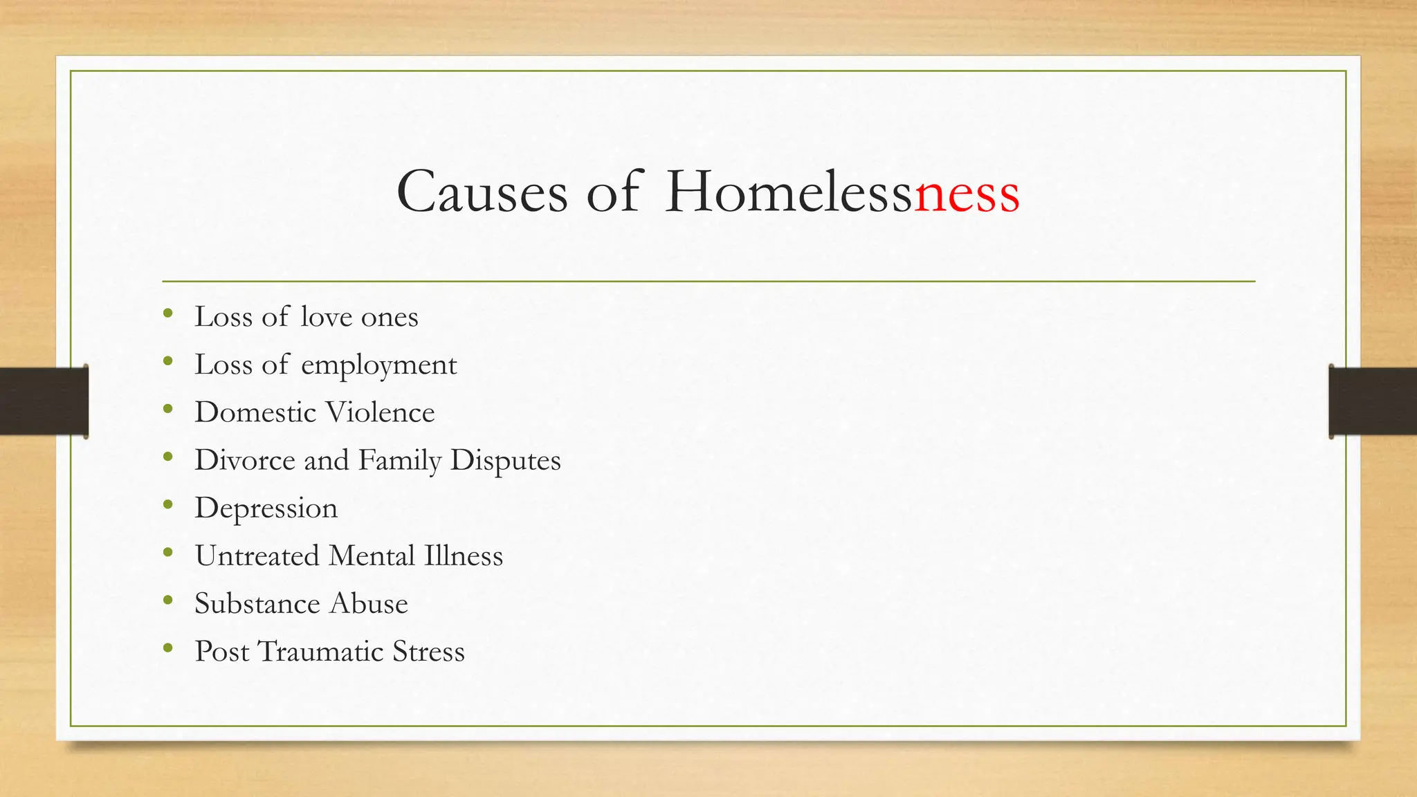 homelessness presentation (power point). | PPTX