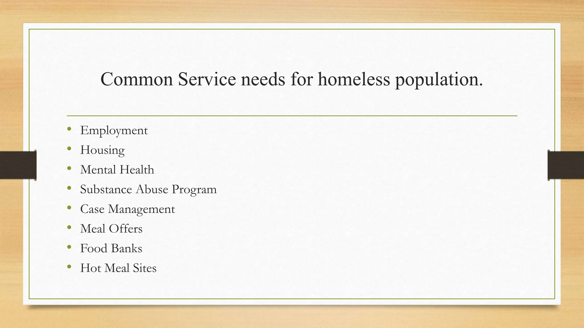 homelessness presentation (power point). | PPTX