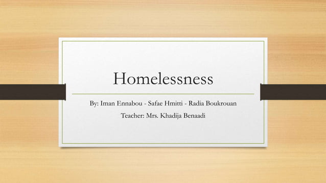 homelessness presentation (power point). | PPTX