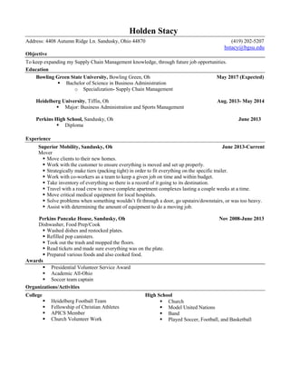 Holden's Resume | PDF