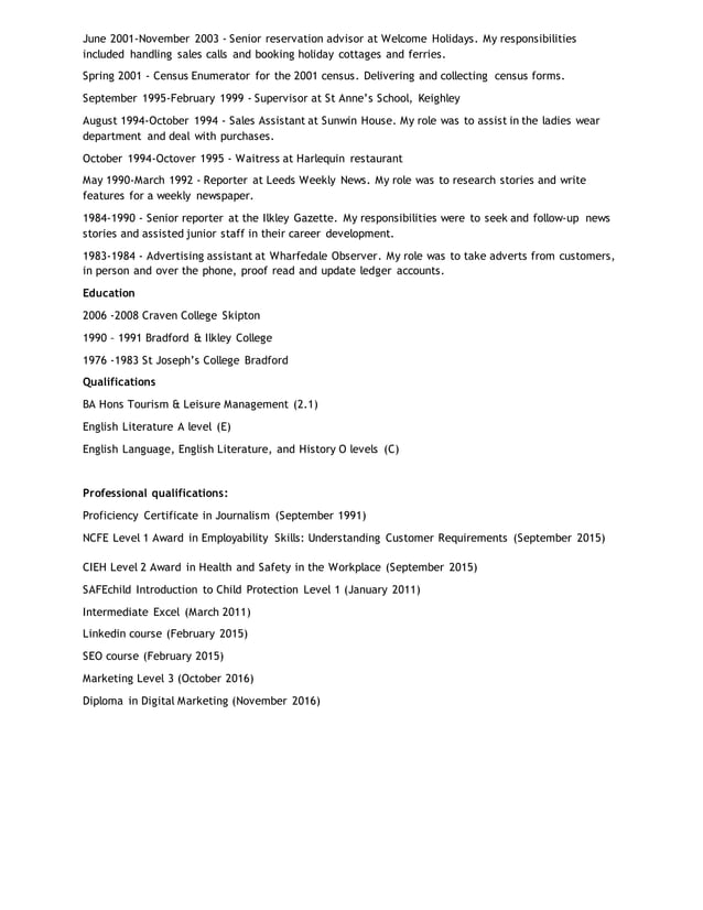 Sarah Holdsworth CV1 | PDF