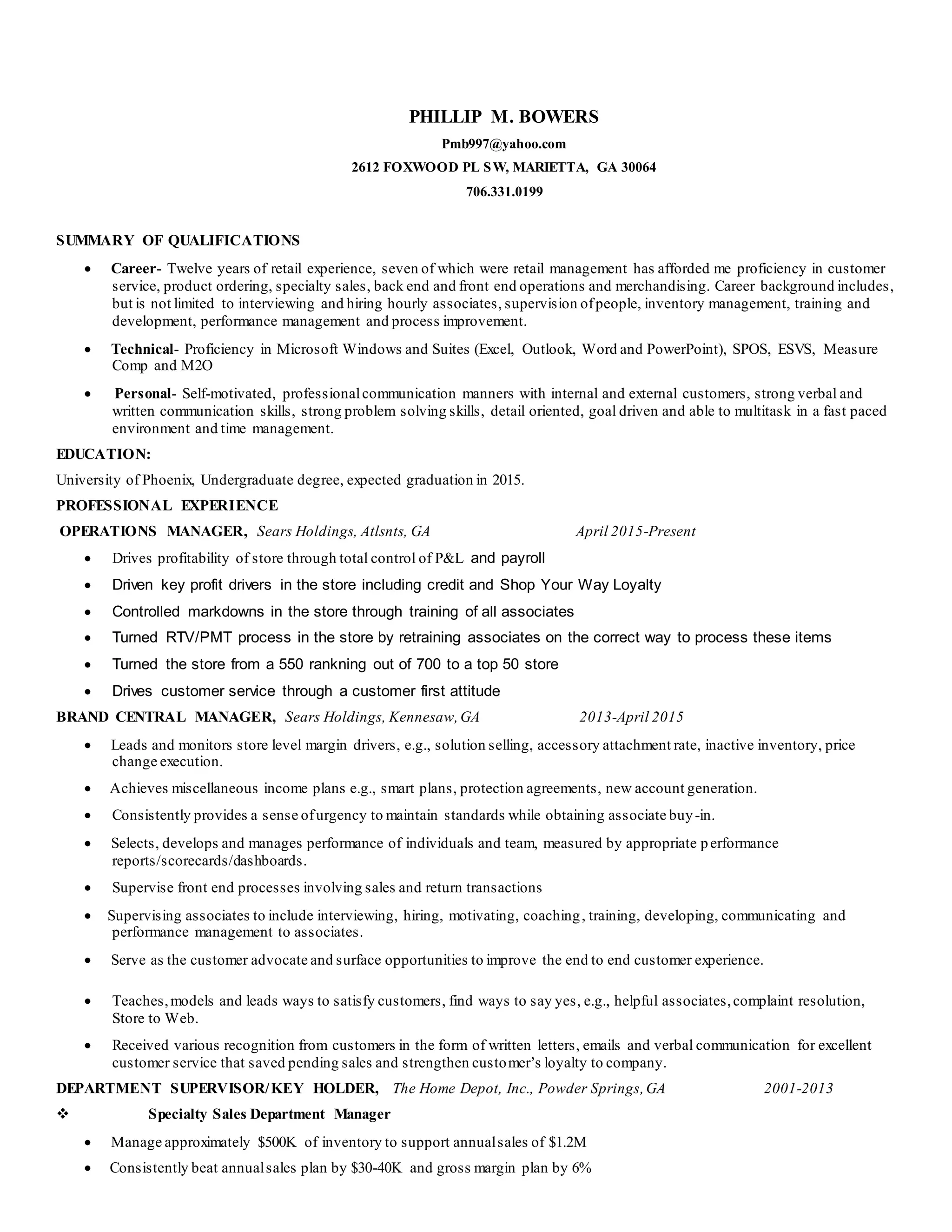 PHILLIP M BOWERS RESUME 2014 | DOCX