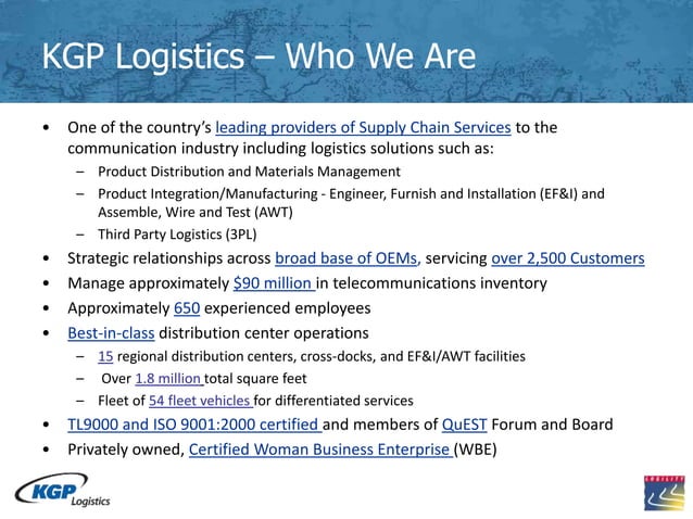 Connections 2011-KGP Logistics 3 22 11 | PPTX | Logistics | Business