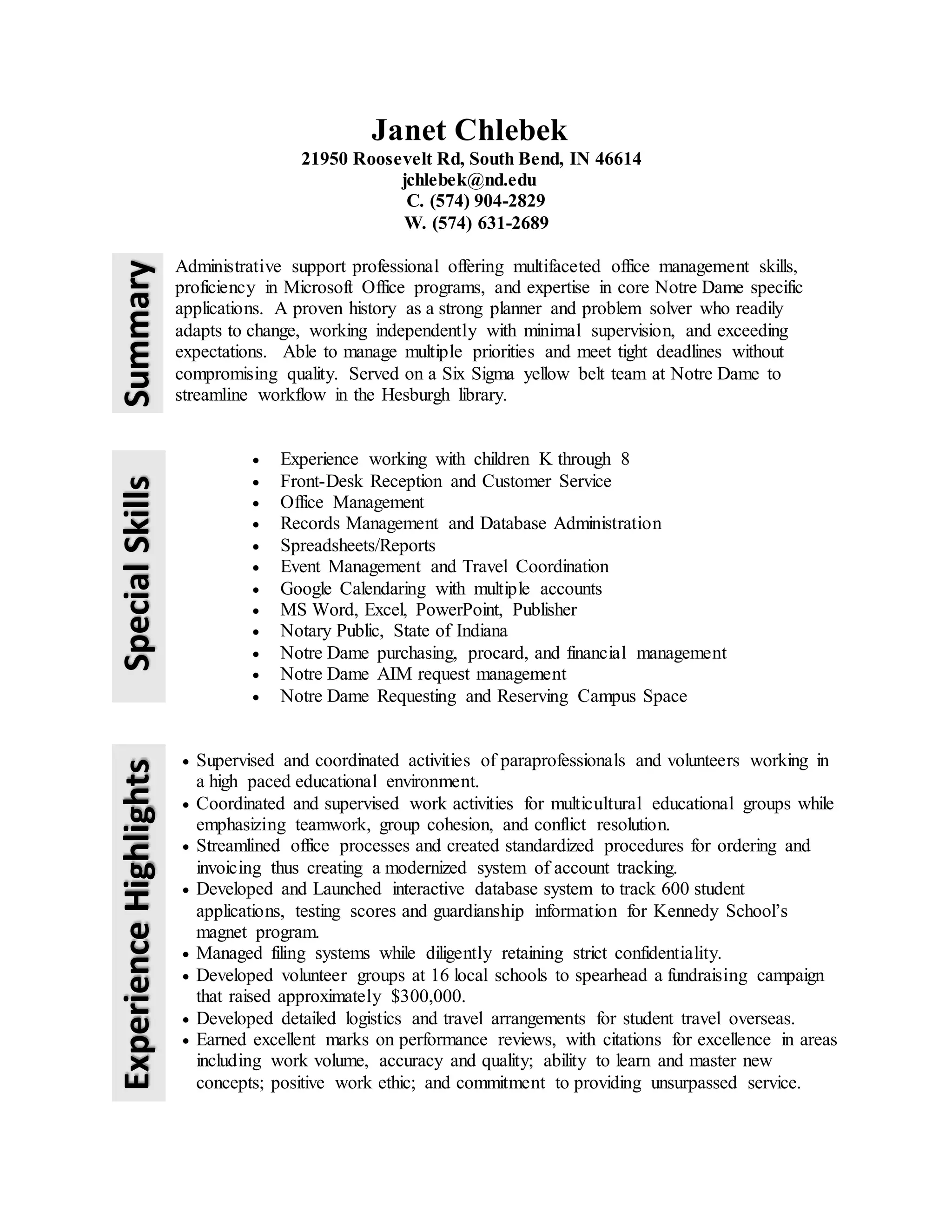 Janet Chlebek Resume 2017 (1) | PDF