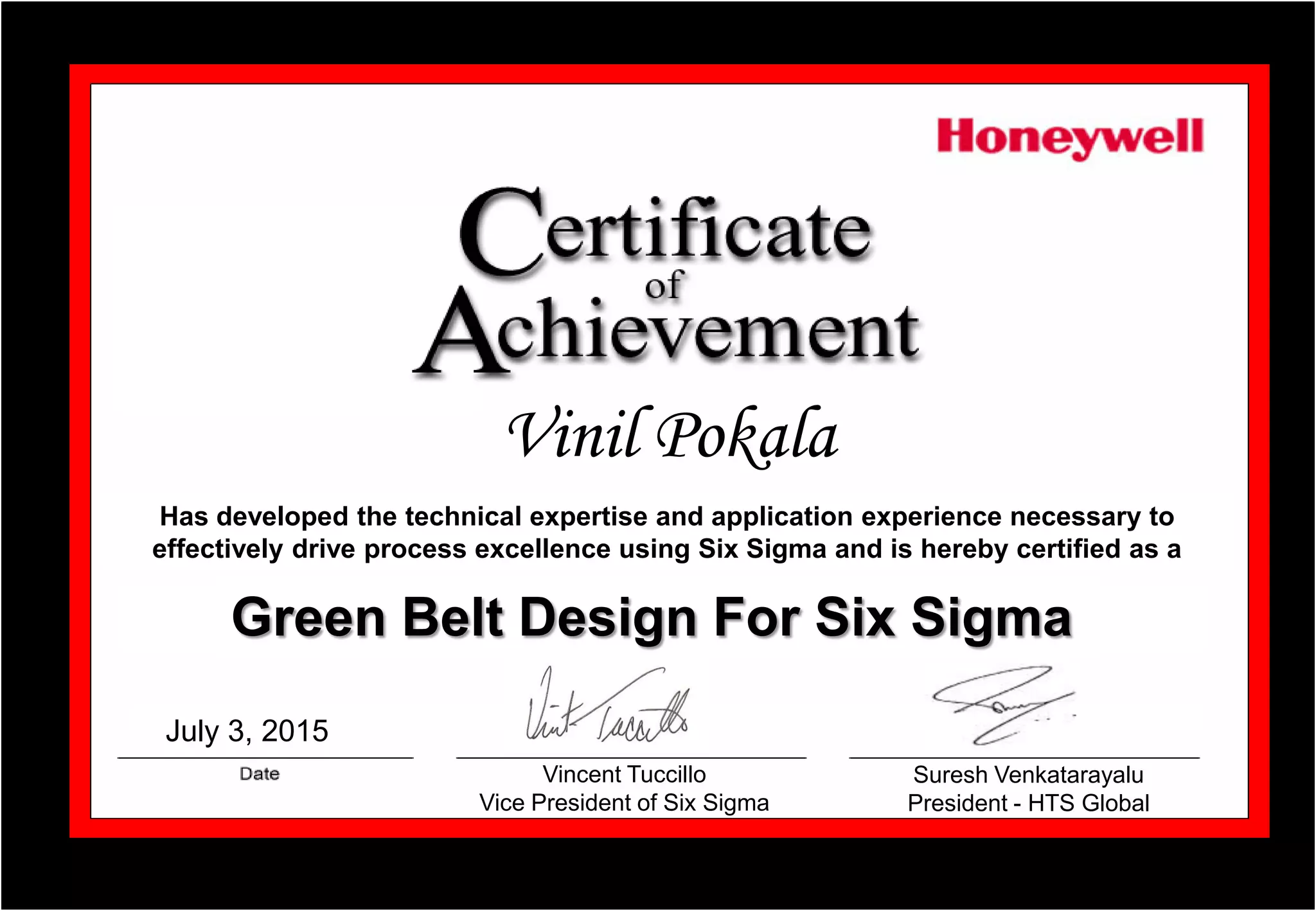 SixSigmaCertificate | PDF | Business Operations | Business