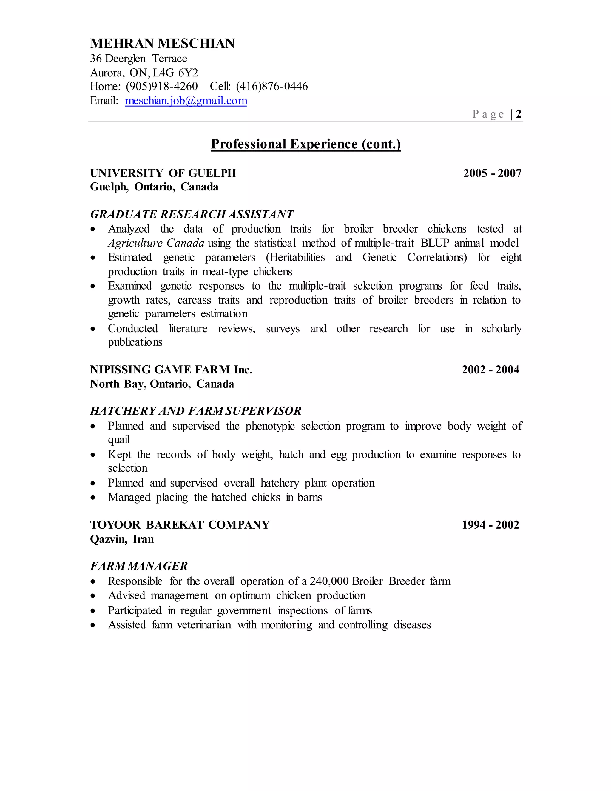 ResumePoultryRelated | DOCX