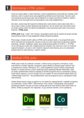 KAKO INTERNET GOVORI - Osnove HTML jezika | PDF