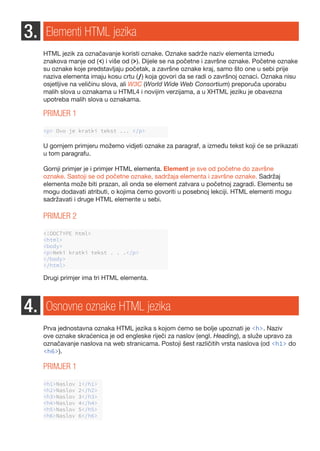 KAKO INTERNET GOVORI - Osnove HTML jezika | PDF