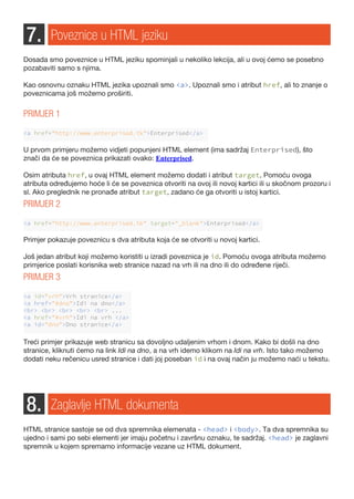 KAKO INTERNET GOVORI - Osnove HTML jezika | PDF