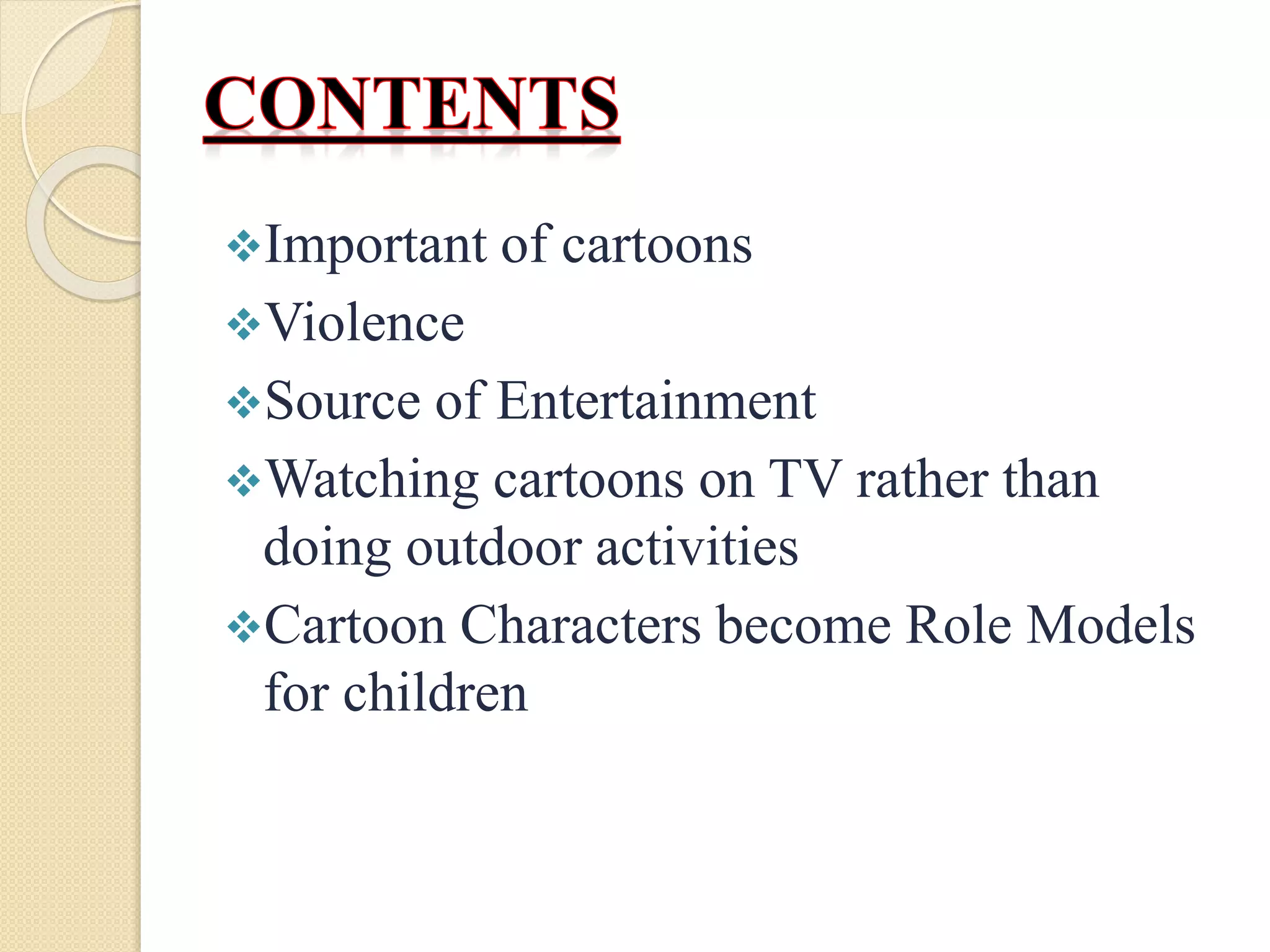 Presentation Effects of Cartoons on Children (Aisha, Bushra, Furqan) | PPT