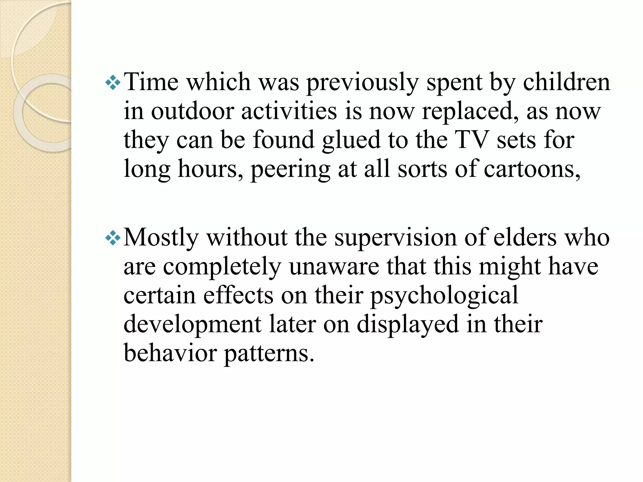 Presentation Effects of Cartoons on Children (Aisha, Bushra, Furqan) | PPT