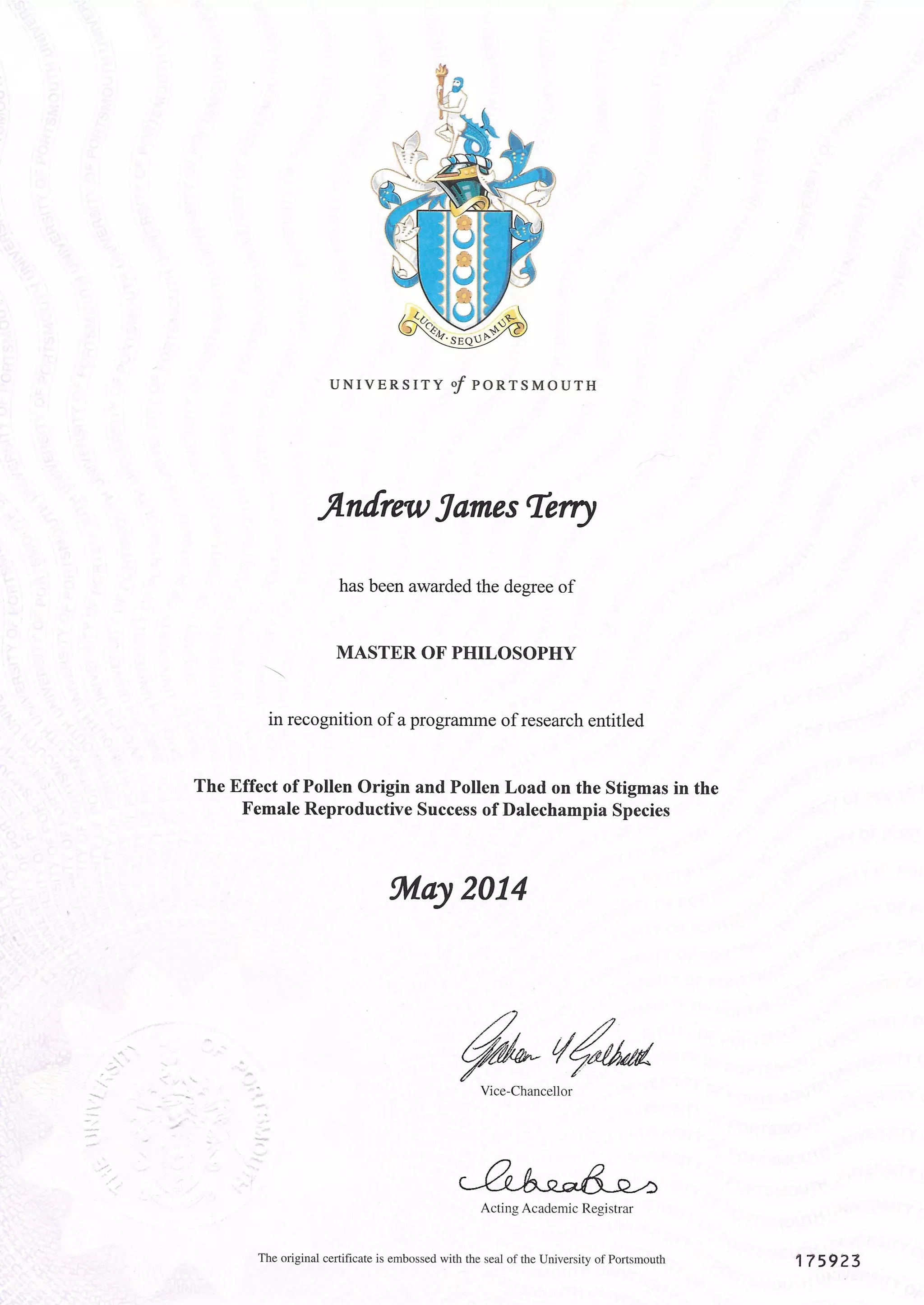 MPhil Certificate | PDF