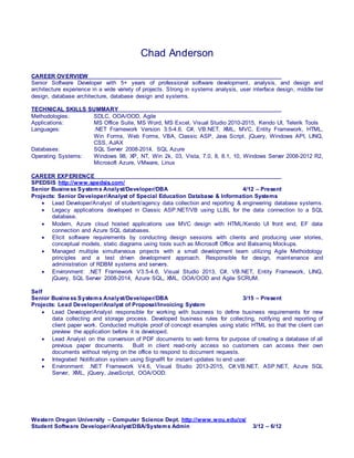 Chad Anderson Technical Resume | PDF
