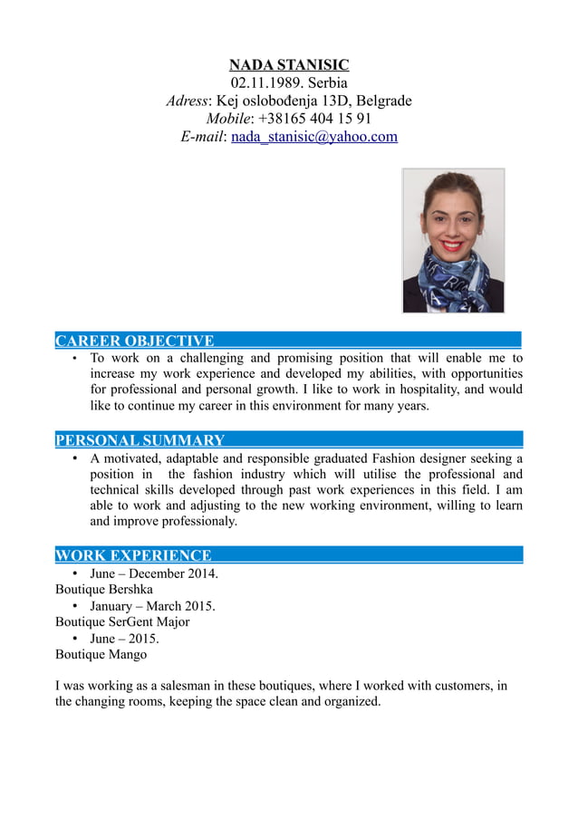 Nada_stanisic_cv (2) | PDF