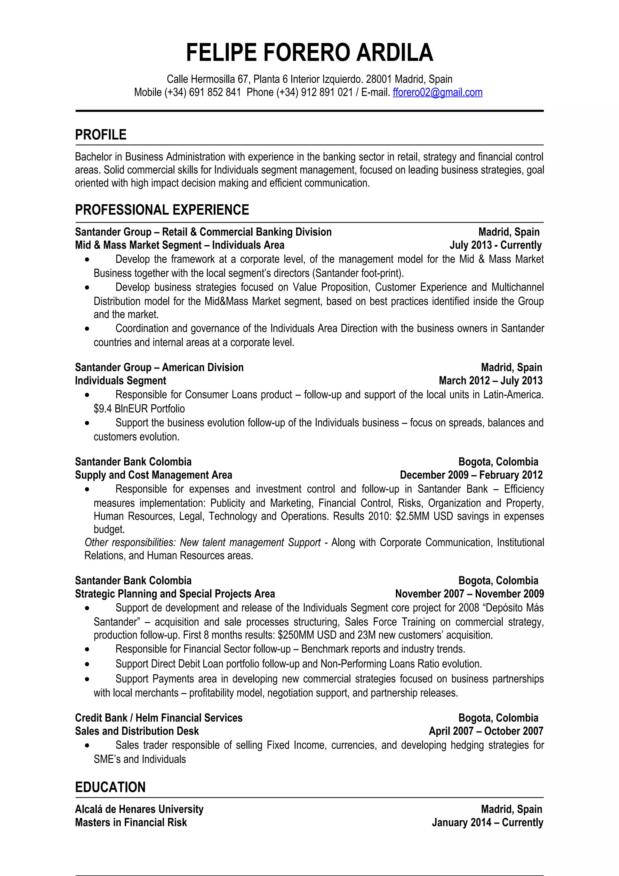 CV Felipe Forero Ardila_2015_eng | DOC