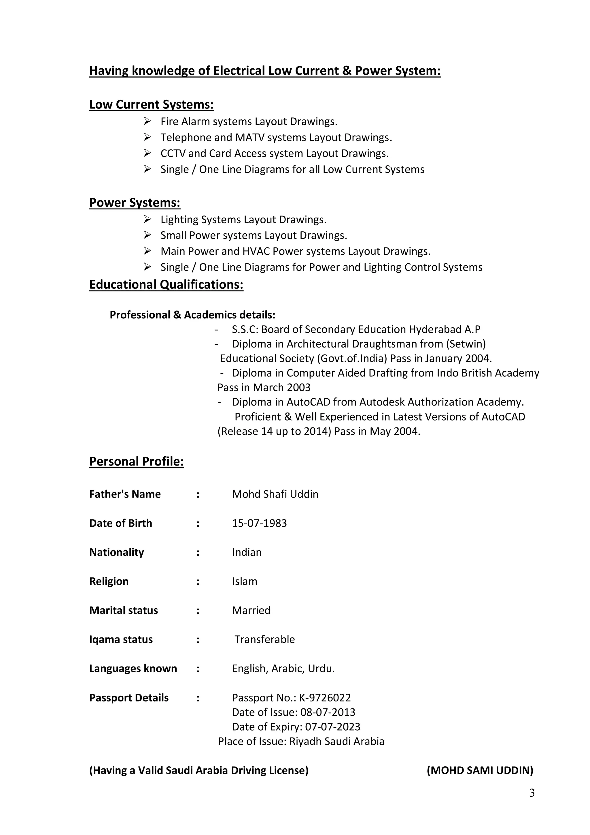 Mohd Sami Updated CV | PDF