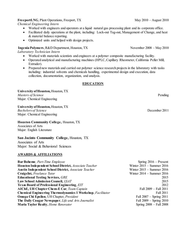 Resume Walter Barta Long - 08222016 | DOCX
