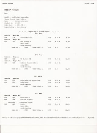 Associates Degree Transcript | PDF