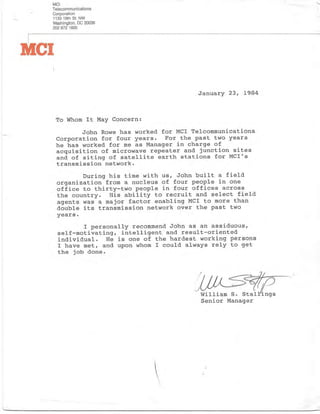 ReferenceLetters, MCI, 1983-90 | PDF