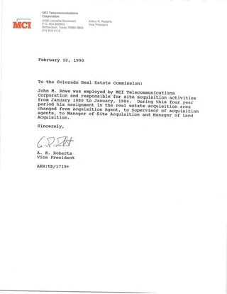 ReferenceLetters, MCI, 1983-90 | PDF