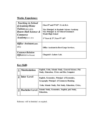 Ashiq Hussain Cv (1) | DOCX