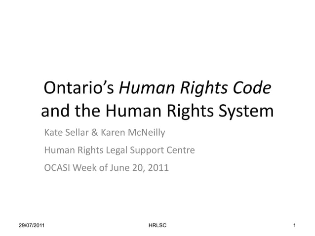 A5 d5 ontario's human rights system and legal support | PPTX | Debated ...