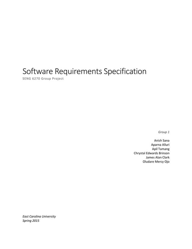 SENG 6270 - Software-Requirement-Specifications | PDF