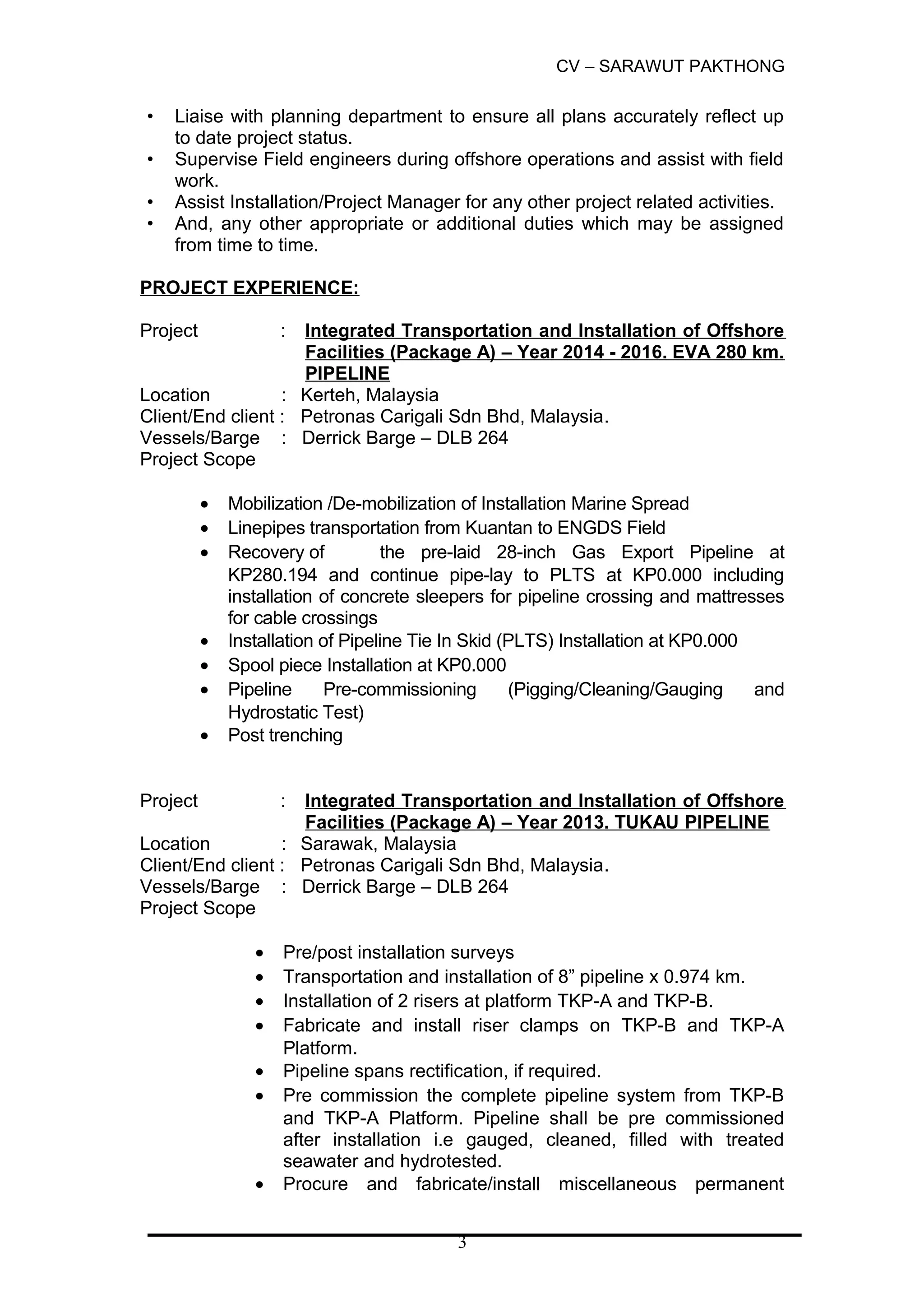 Resume (Sarawut Pakthong) | DOC | Civil Engineering Industry | Industries