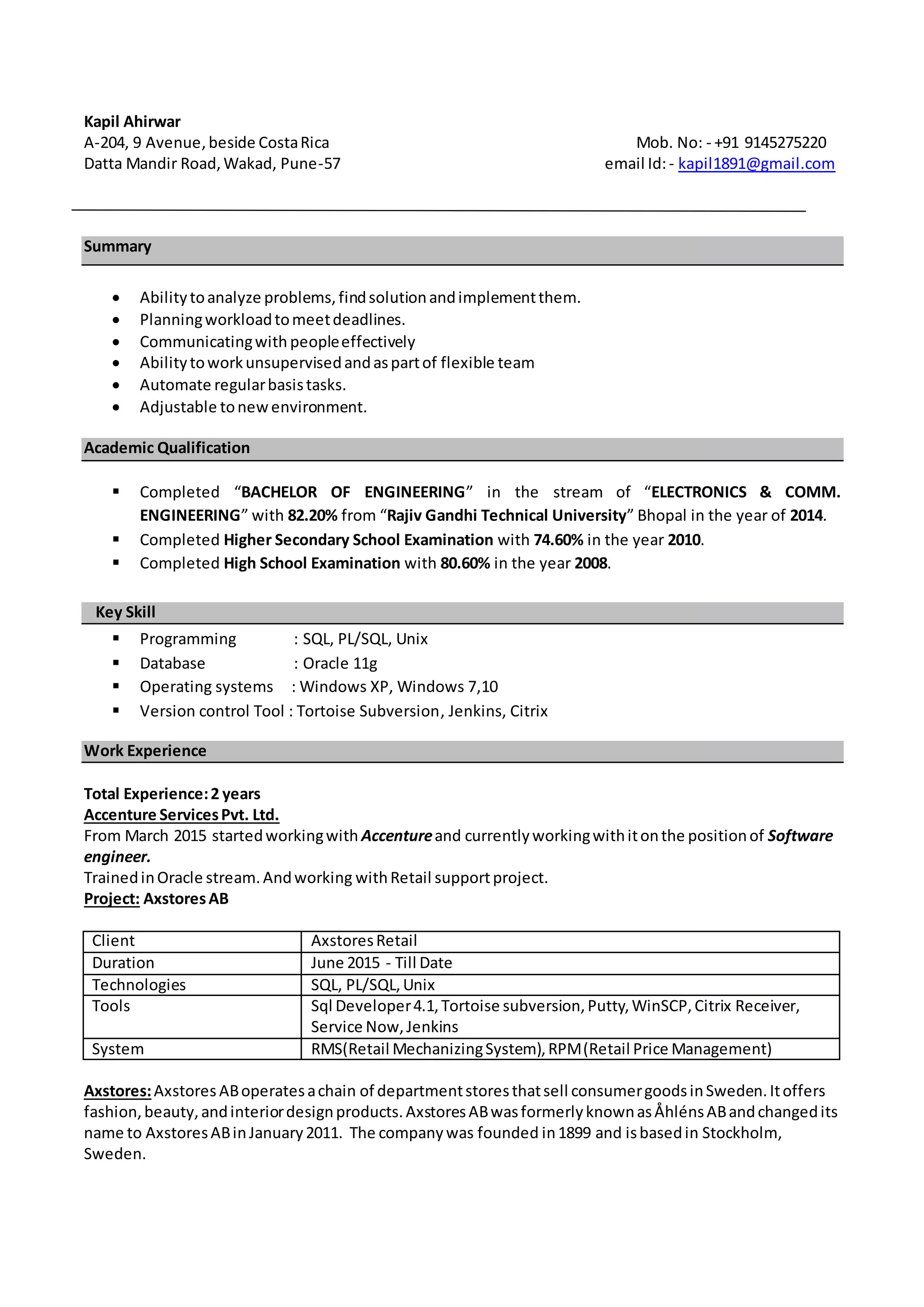 Kapil Resume | DOCX