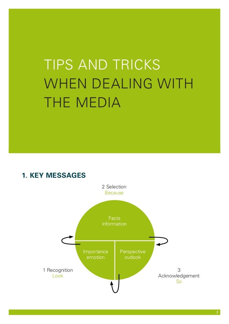 Tips and tricks - when dealing with the media
