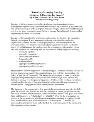 Managing Base Pay | PDF