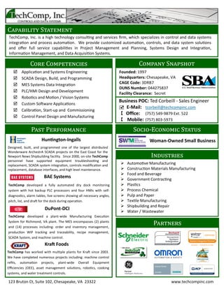 TechComp Capability Statement | PDF | IT and Internet Support | Internet