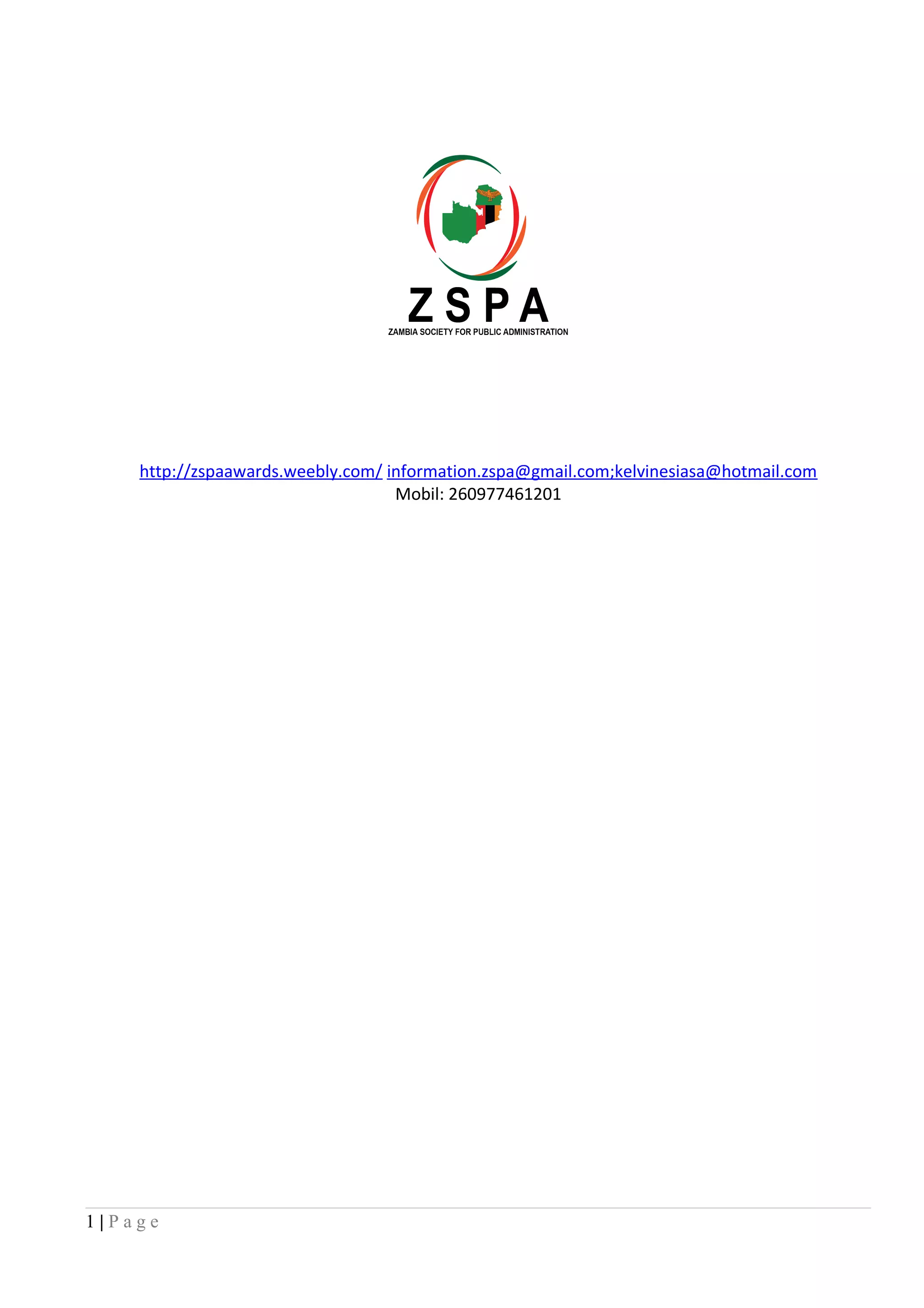 ZSPA PUBLIC SERVICE EXCELLENCE 2015 AWARDS - Final Document | DOC